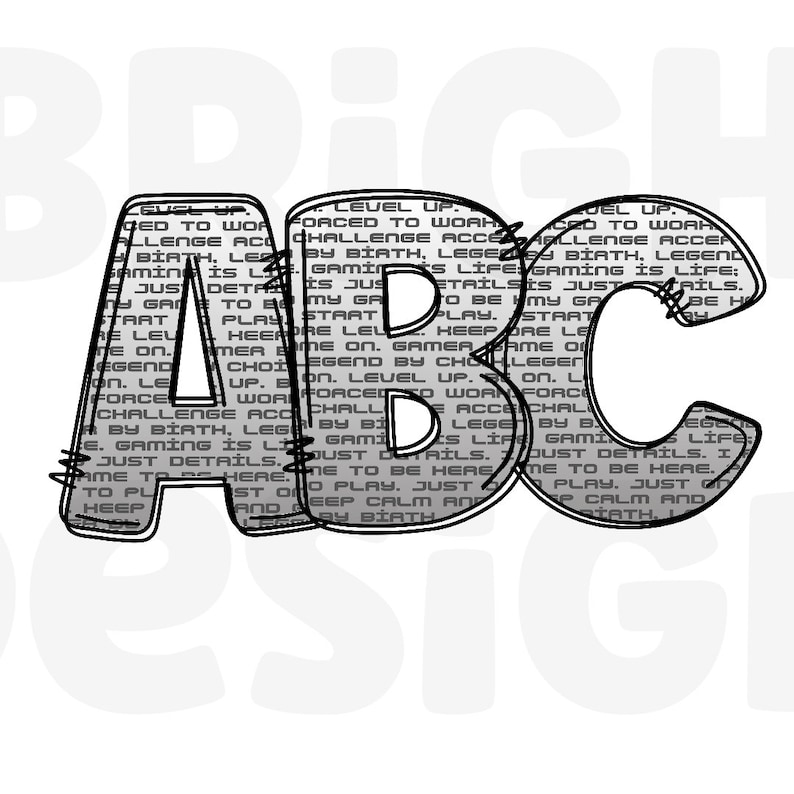 Gaming Grey Clipart Alphabet Letters 300dpi Transparent Png. 5 Styles ...