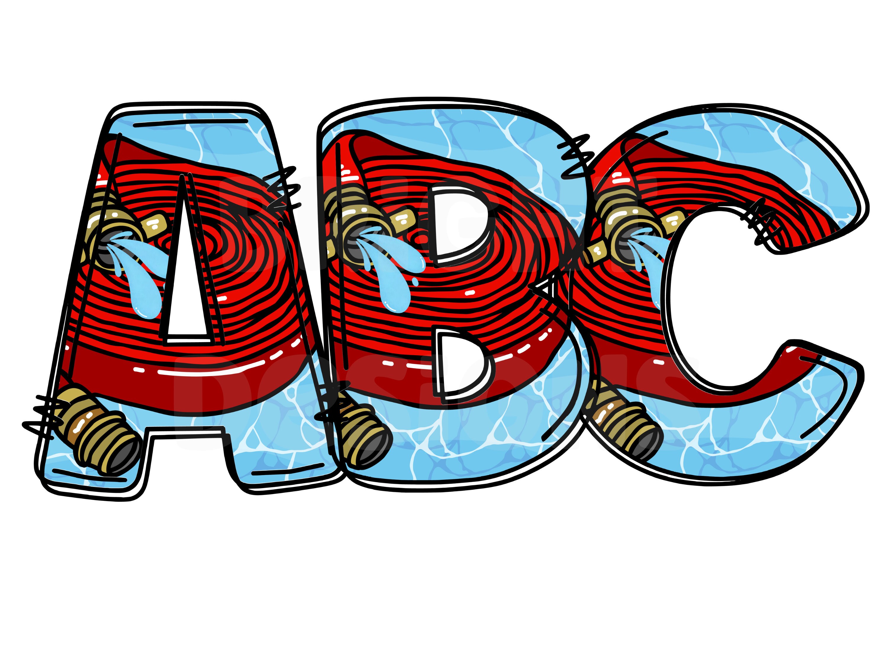 Fire Safety Clipart Letters 300dpi Transparent Png. 5 Styles - Etsy