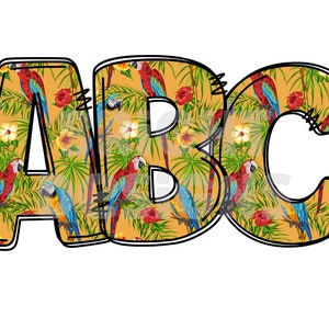 Tropical Clipart Letters 300dpi Transparent Png. 5 Styles of Alphabet ...