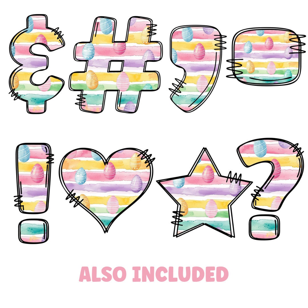 Easter Watercolor Alphabet Png Clipart Letters 300dpi Transparent Png ...