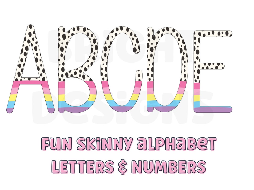 Fun Skinny Alphabet Png Clipart Letters 300dpi Transparent Png. A-Z ...