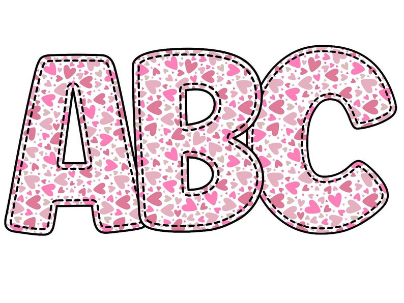 Pink Valentine Clipart Letters 300dpi Transparent Png. 5 - Etsy