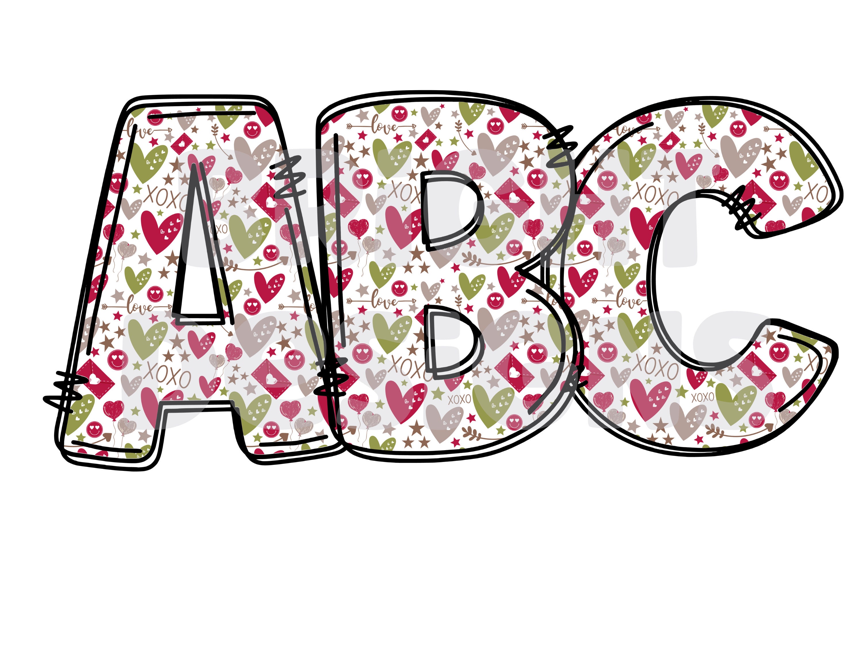 Red Brown and Green Clipart Letters 300dpi Transparent Png. 5 - Etsy