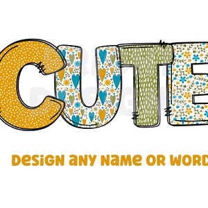 Teal, Yellow and Green Clipart Letters 300dpi Transparent Png. 5 Styles ...