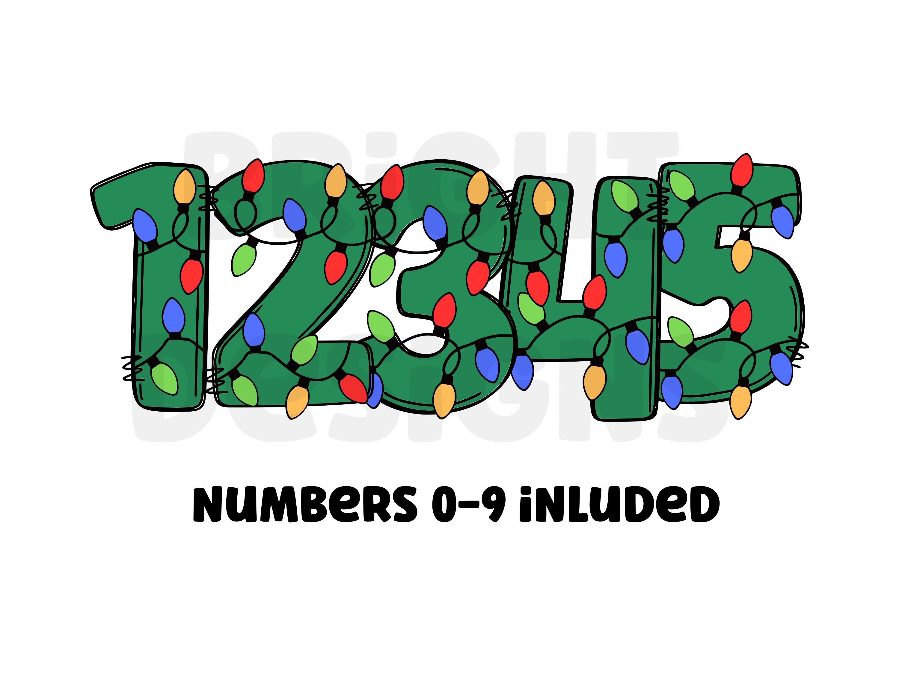 Christmas Lights Clipart Letters 300dpi Transparent Png. 1 Set - Etsy