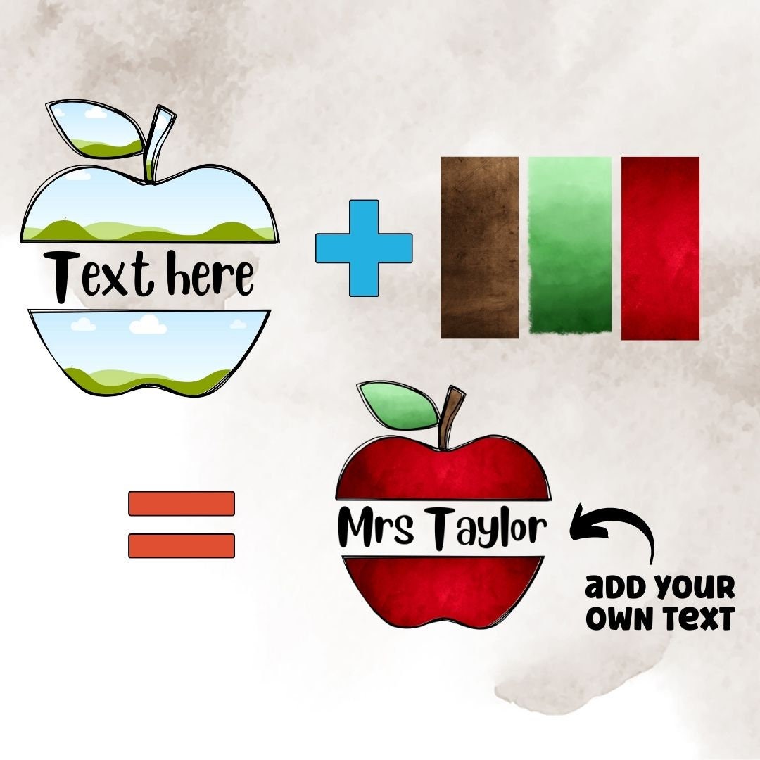 Doodle Apple Frame for Canva. Add Any Image and Download - Etsy