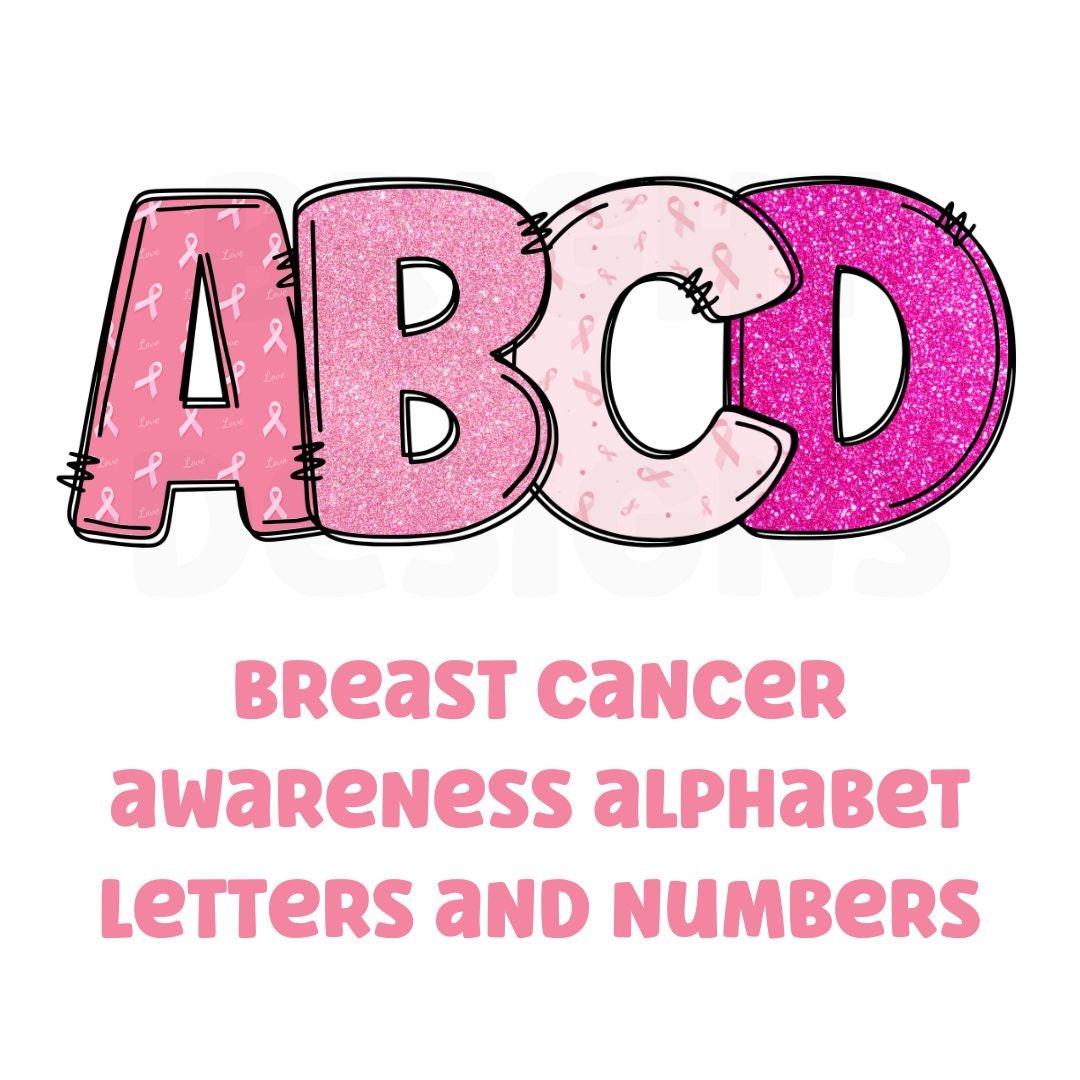 Breast Cancer Awareness Alphabet Clipart Letters 300dpi Transparent Png ...