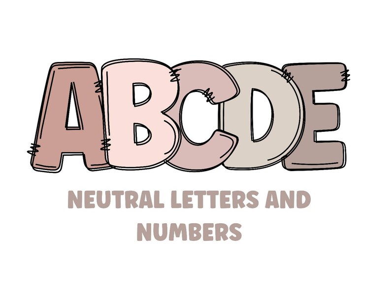Neutral Alphabet Clipart Letters 300dpi Transparent Png. 5 - Etsy
