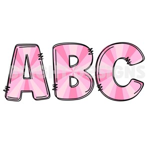 Pink Dream Alphabet Clipart Letters 300dpi Transparent Png. 5 Styles of ...