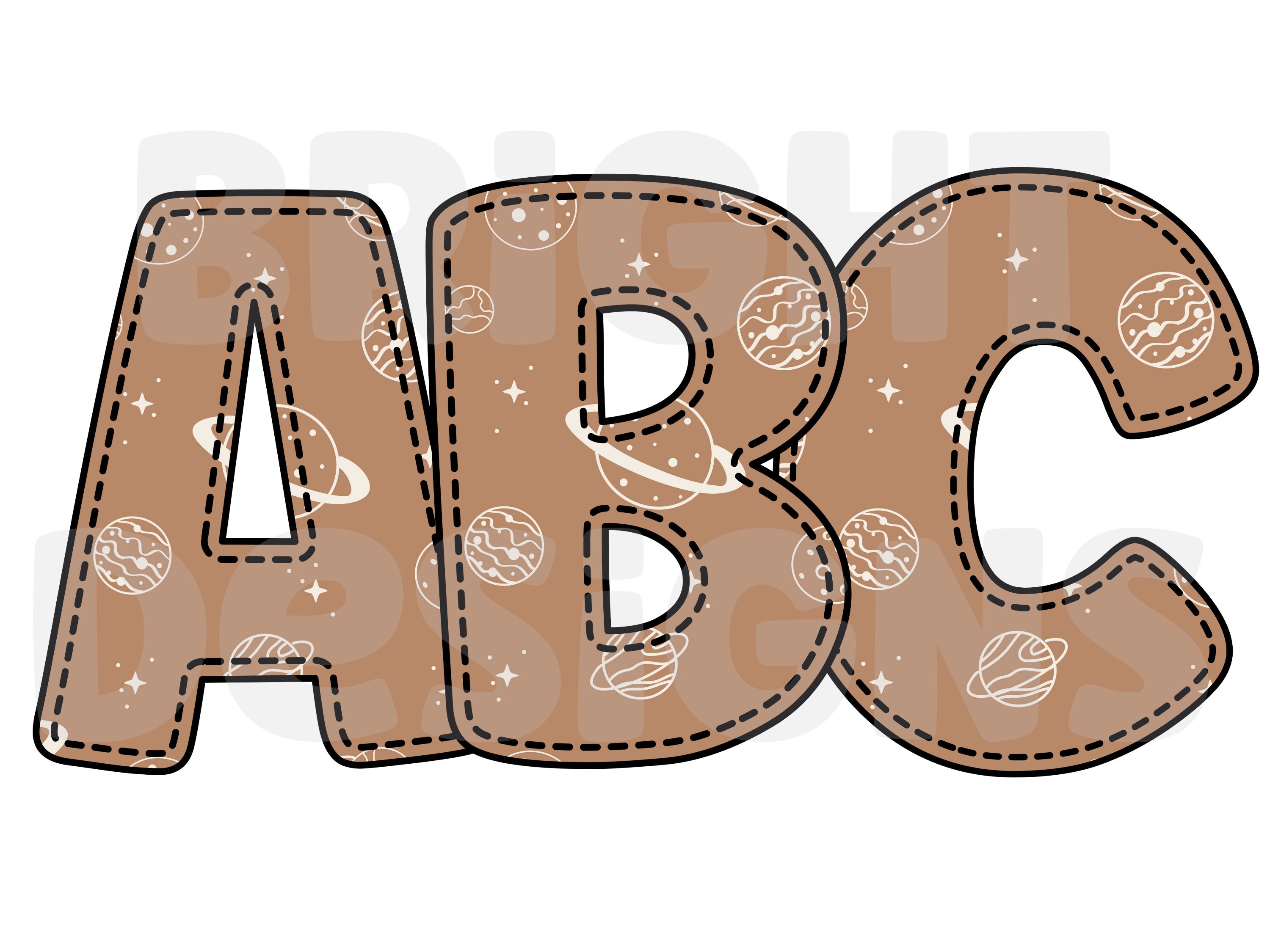 Space Clipart Letters 300dpi Transparent Png. 5 Styles of - Etsy