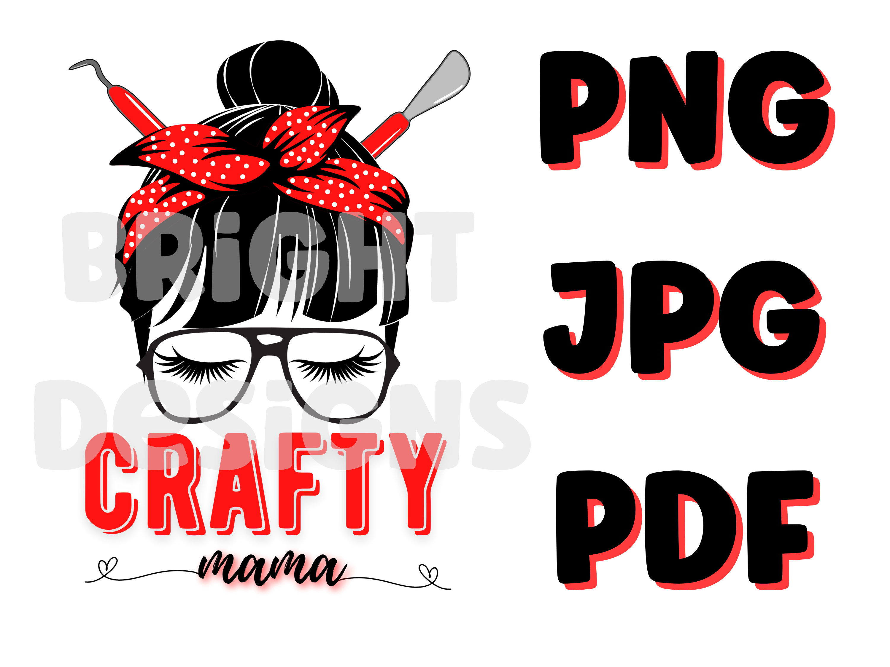 Crafty Mama Clipart Graphic 300dpi Transparent Png, Pdf and Jpg - Etsy