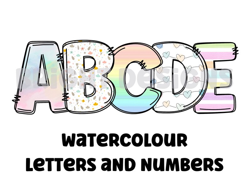 Water Colour Clipart Letters 300dpi Transparent Png. 5 Styles - Etsy