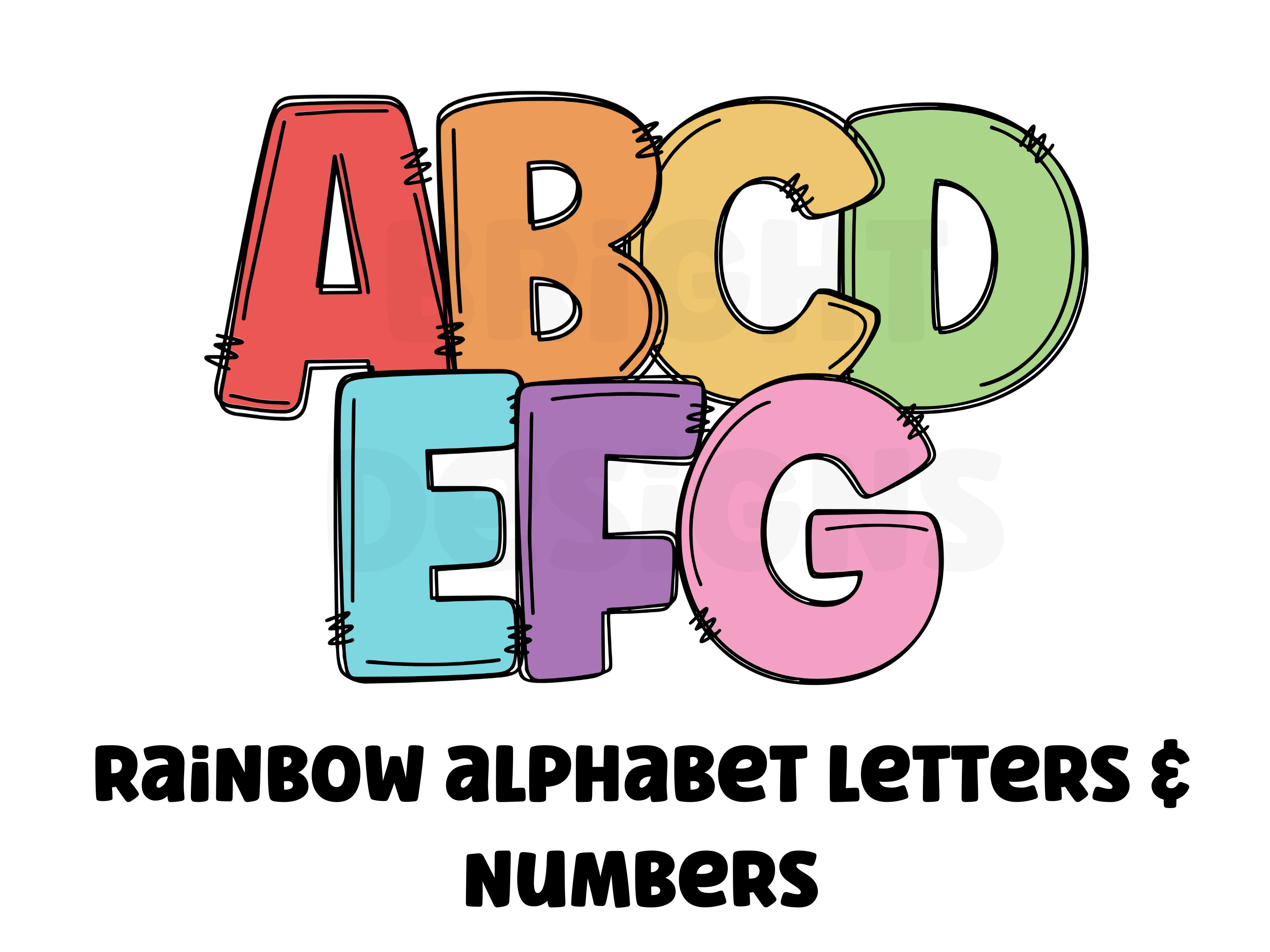 Rainbow Clipart Letters 300dpi Transparent Png. 5 Styles of Alphabet ...