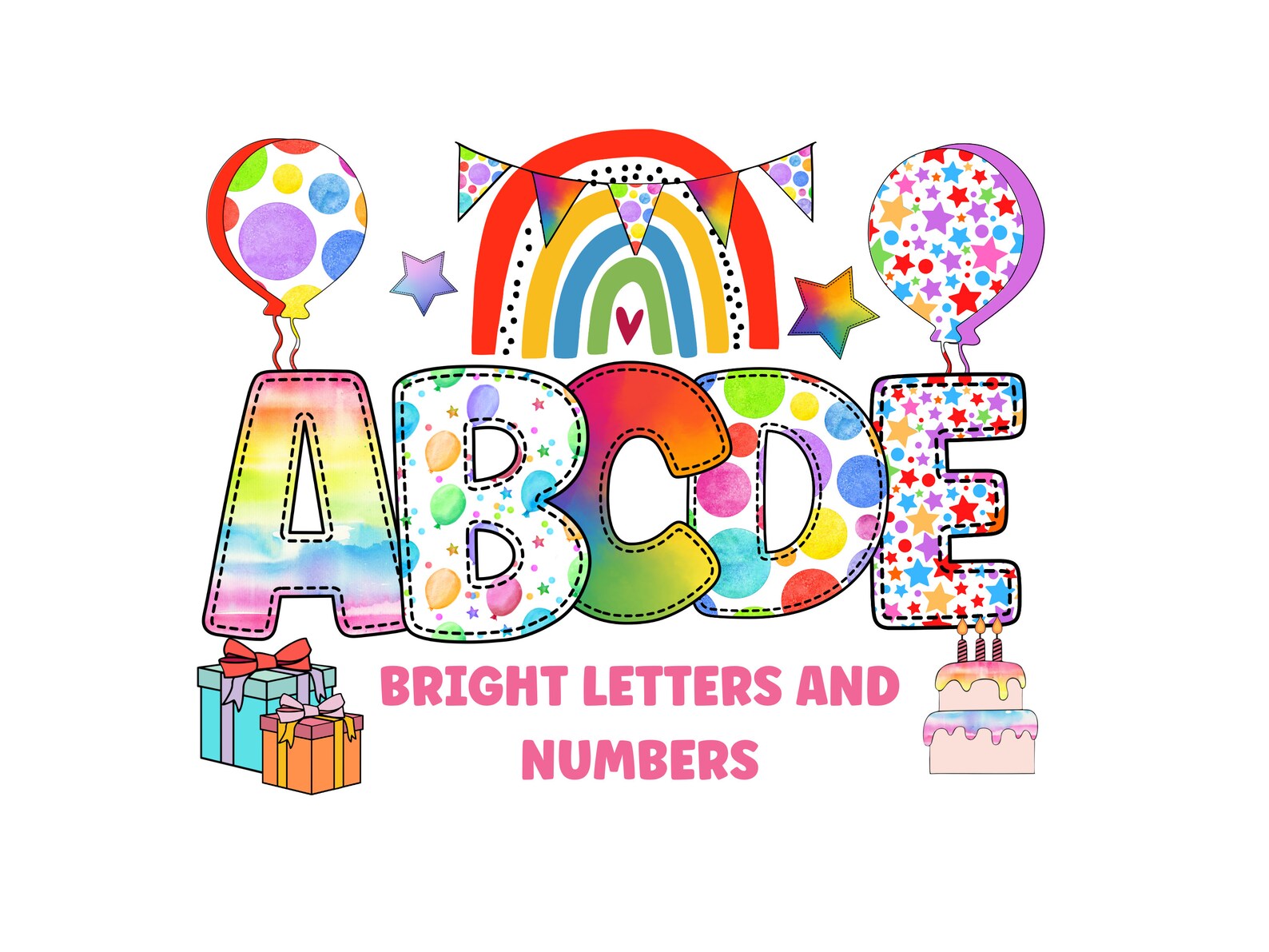 Party Clipart Letters 300dpi Transparent Png. 5 Styles of Alphabet ...