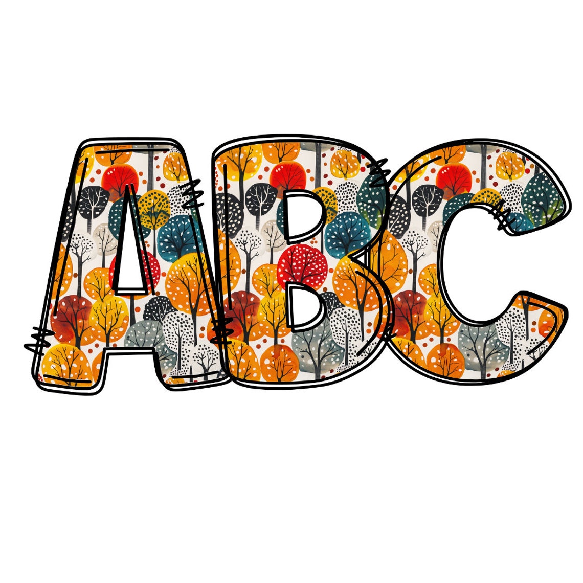 Fall Alphabet PNG Clipart: Autumn Letters, Numbers (digital Download ...
