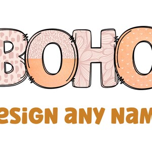 Boho Clipart Letters 300dpi Transparent Png. 5 Styles of Alphabet ...