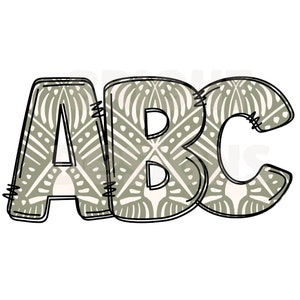 Boho Clipart Letters 300dpi Transparent Png. 5 Styles of Alphabet ...