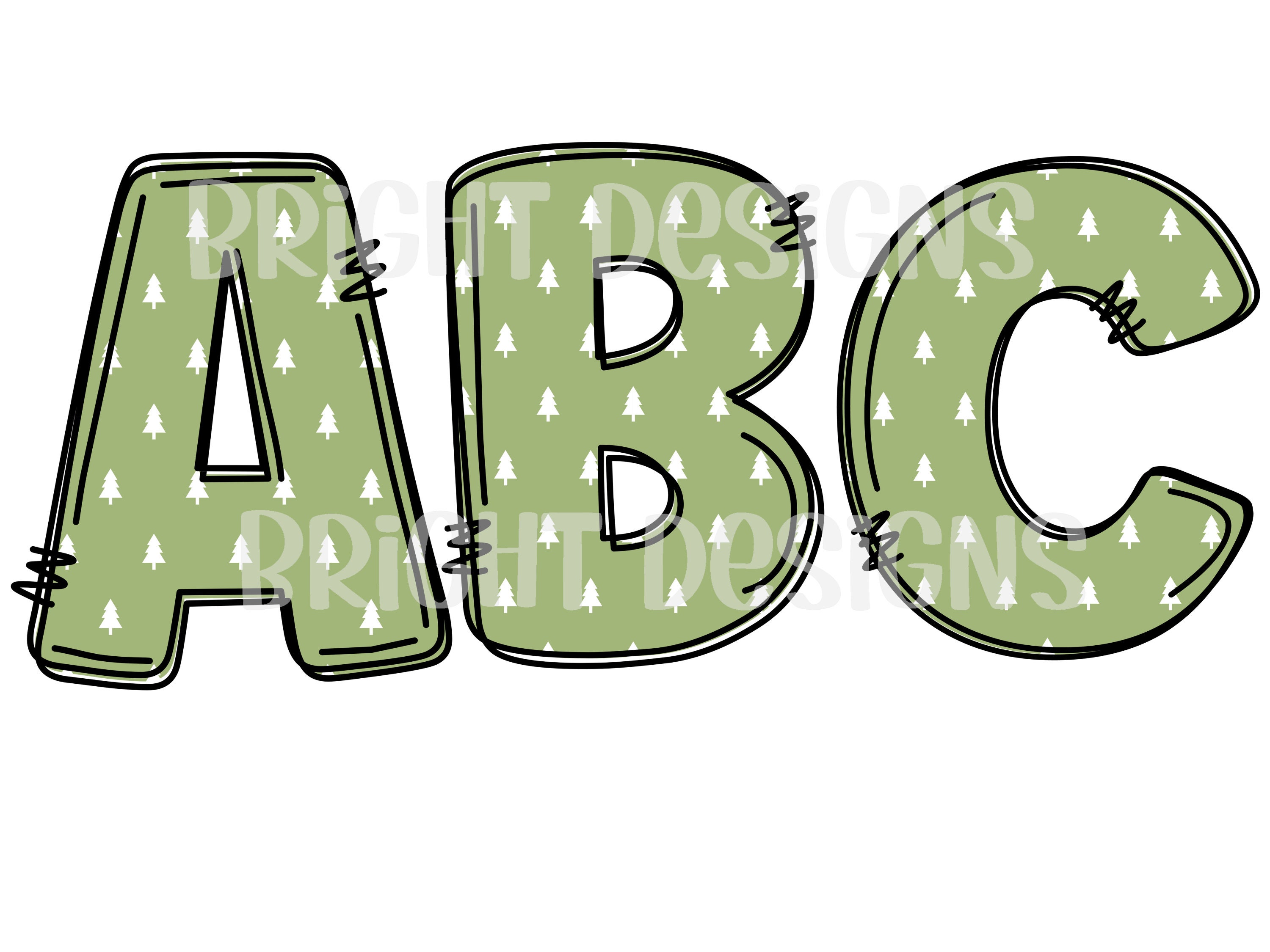 Christmas Clipart Letters 300dpi Transparent Png. 5 Styles - Etsy