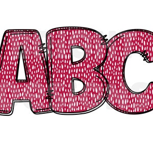 Red Black and White Clipart Letters 300dpi Transparent Png. 5 Styles of ...