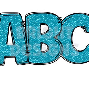 Teal, Yellow and Green Clipart Letters 300dpi Transparent Png. 5 Styles ...