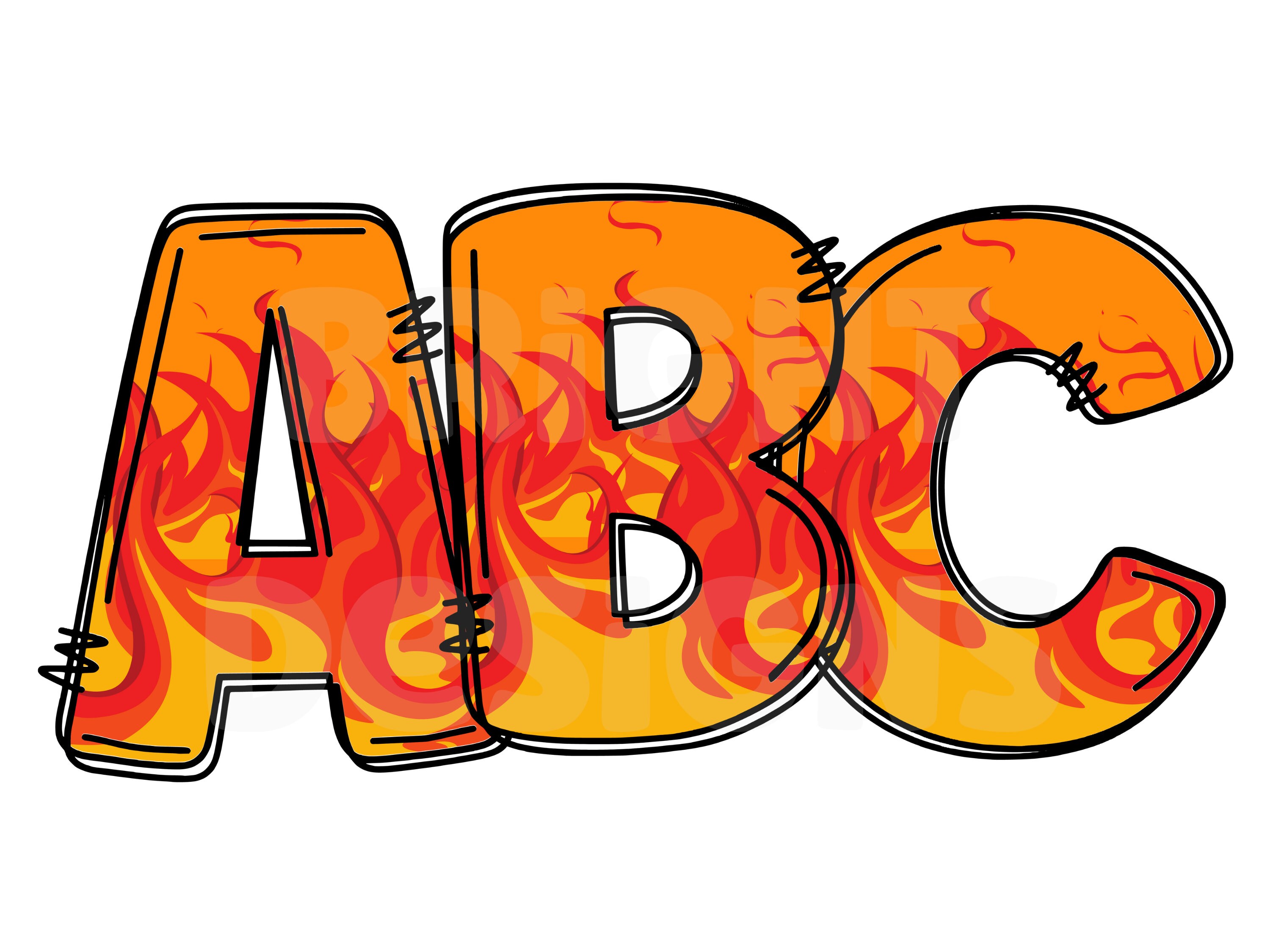 Fire Safety Clipart Letters 300dpi Transparent Png. 5 Styles - Etsy