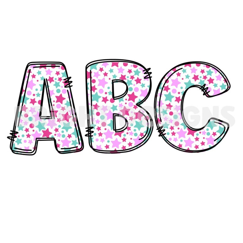 Pink Dream Alphabet Clipart Letters 300dpi Transparent Png. 5 Styles of ...