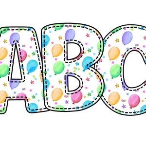 Party Clipart Letters 300dpi Transparent Png. 5 Styles of Alphabet ...