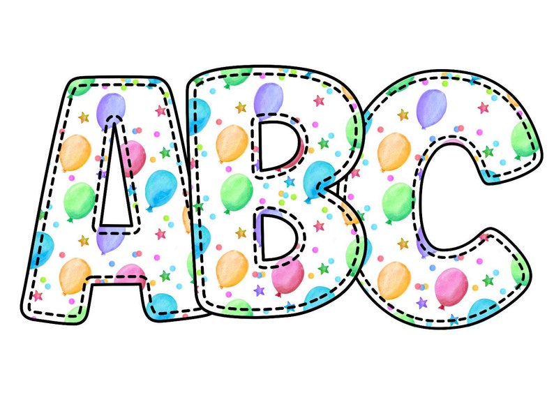 Party Clipart Letters 300dpi Transparent Png. 5 Styles of - Etsy