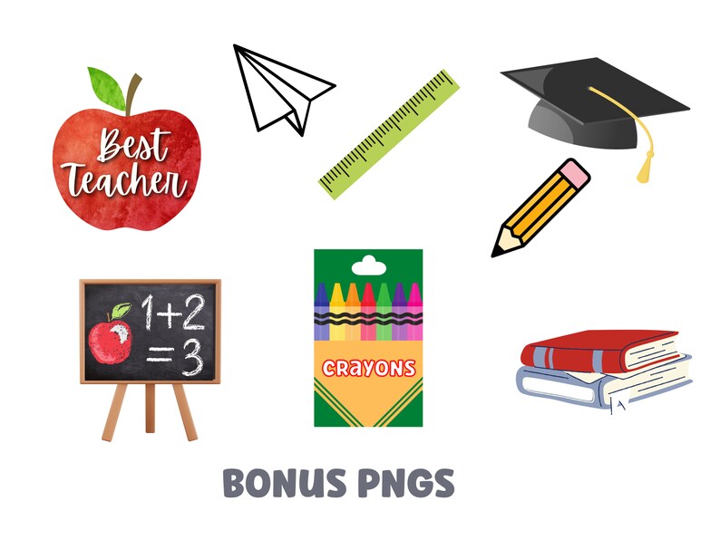 School Teacher Clipart Letters 300dpi Transparent Png. 5 - Etsy