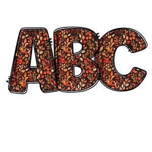 Fall Alphabet PNG Clipart: Autumn Letters, Numbers (digital Download ...