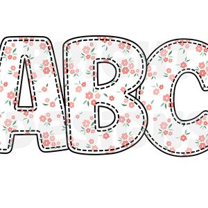 Ditsy Floral Clipart Letters 300dpi Transparent Png. 1 Set of Alphabet ...