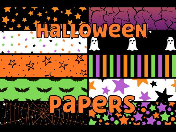 Halloween Digital Papers Png 300dpi - Etsy