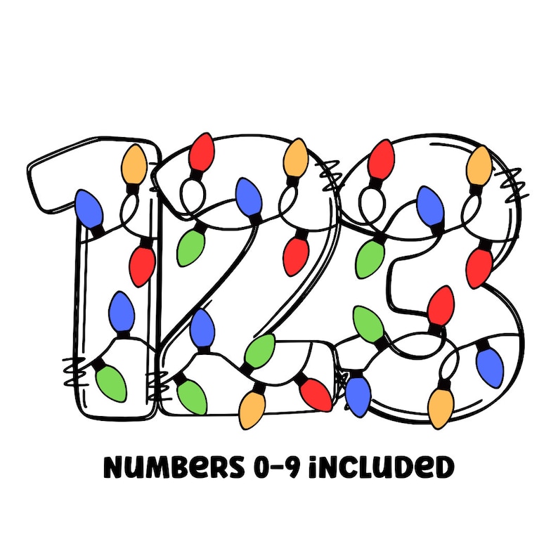 White Christmas Lights Clipart Letters 300dpi Transparent Png. 1 Set of ...