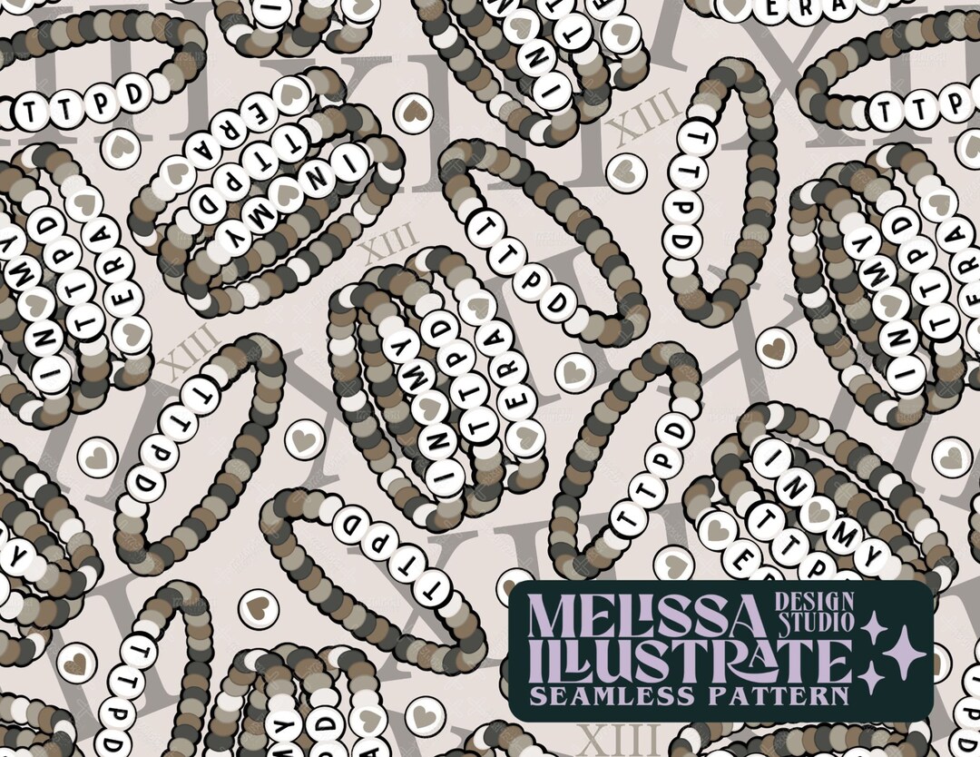 TTPD Era Friendship Bracelet Seamless Pattern, in My TTPD Era Repeat ...
