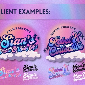 Retro Cloud Logo Branding, Single Logo, Ethereal, Colorful Logo, Cute ...