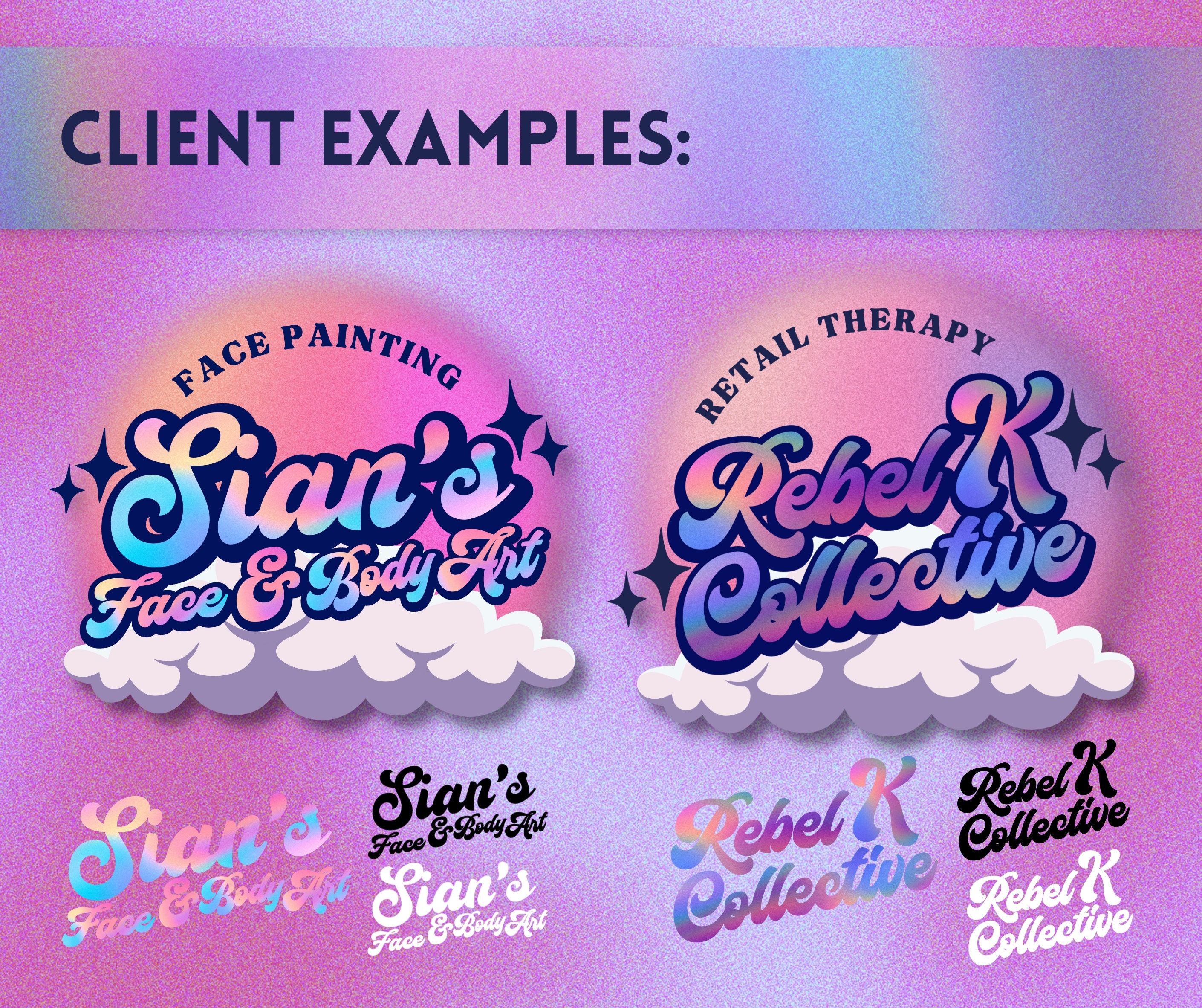 Retro Cloud Logo Branding Single Logo Ethereal Colorful - Etsy