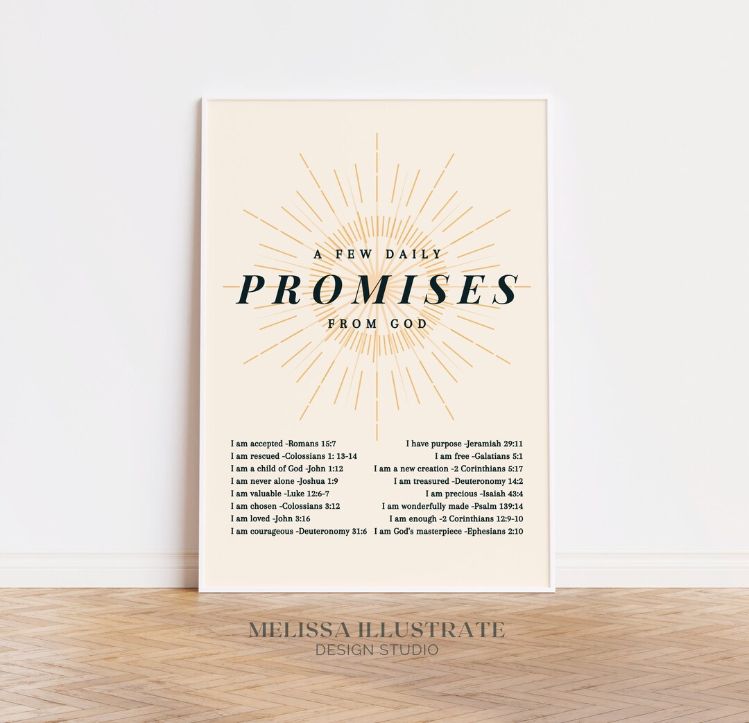 Retro Wall Art, Daily Affirmations, Promises From God, Biblical ...