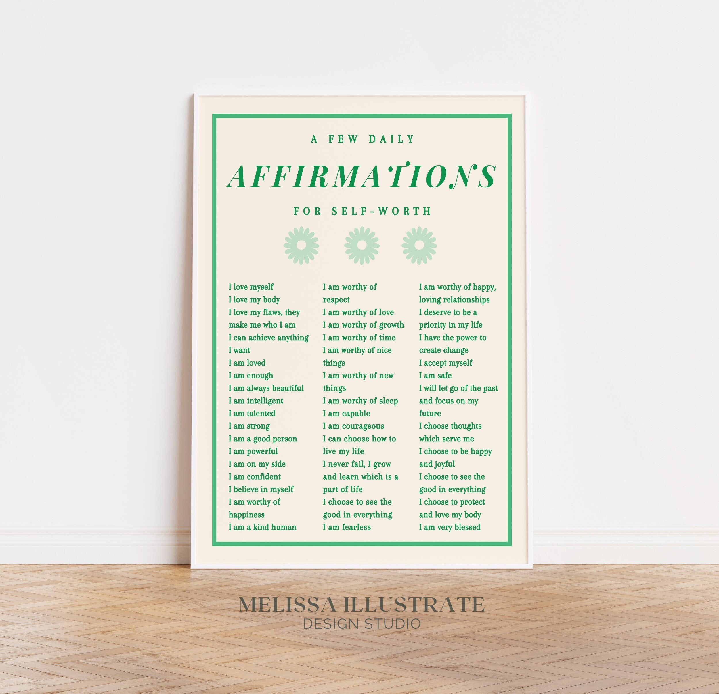 Retro Wall Art Daily Affirmations Self Love Poster Self - Etsy