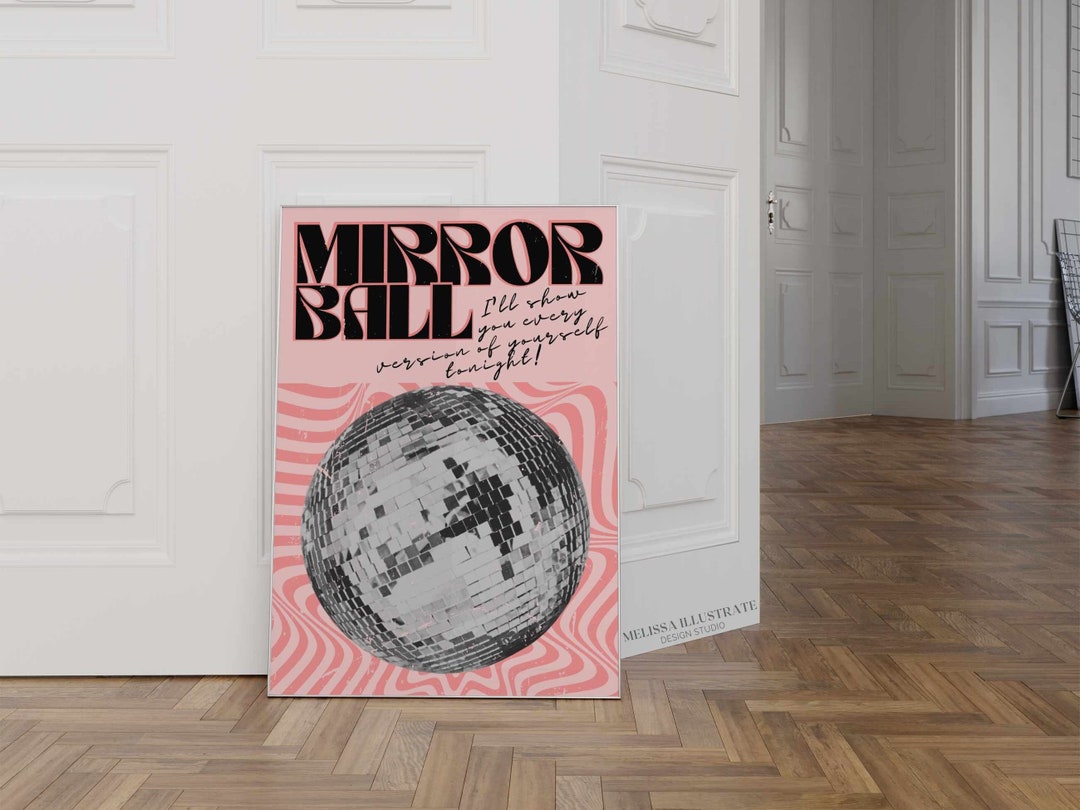 Taylor Mirrorball Poster Folklore Disco Ball Print Retro - Etsy