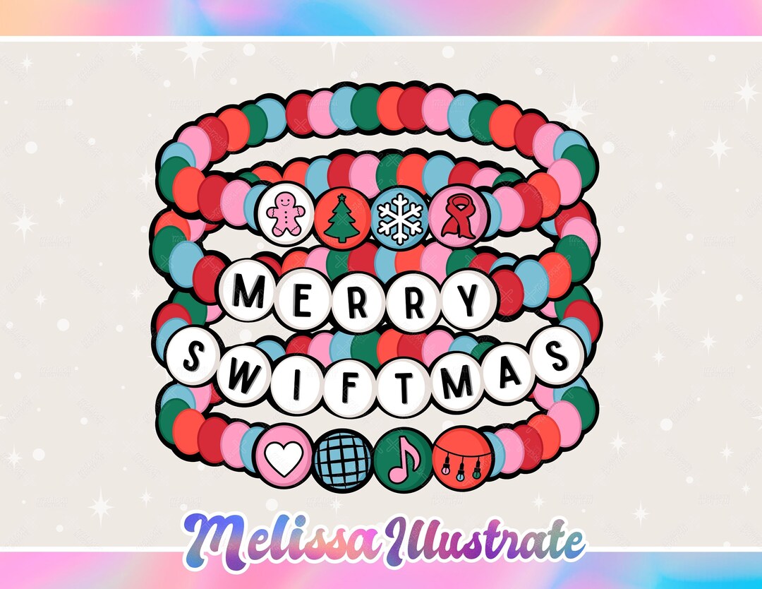 Merry Swiftmas PNG, Taylor Christmas PNG, Friendship Bracelet PNG ...