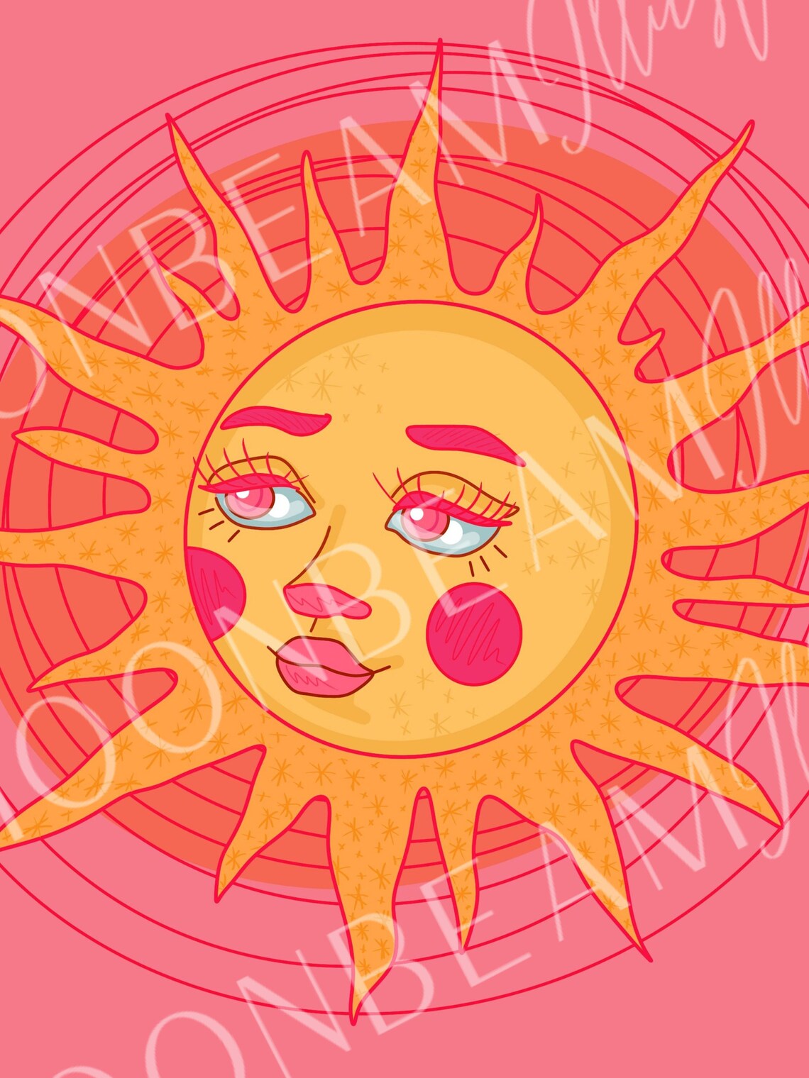 Retro Sun Wall Art Digital Poster Vintage Home Decor | Etsy