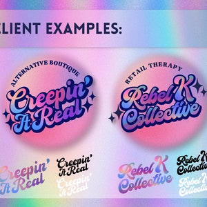Retro Gradient Logo Branding, Single Logo, Ethereal, Colorful Logo ...