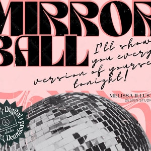 Taylor Mirrorball Poster, Folklore Disco Ball Print, Retro Funky Mirror ...