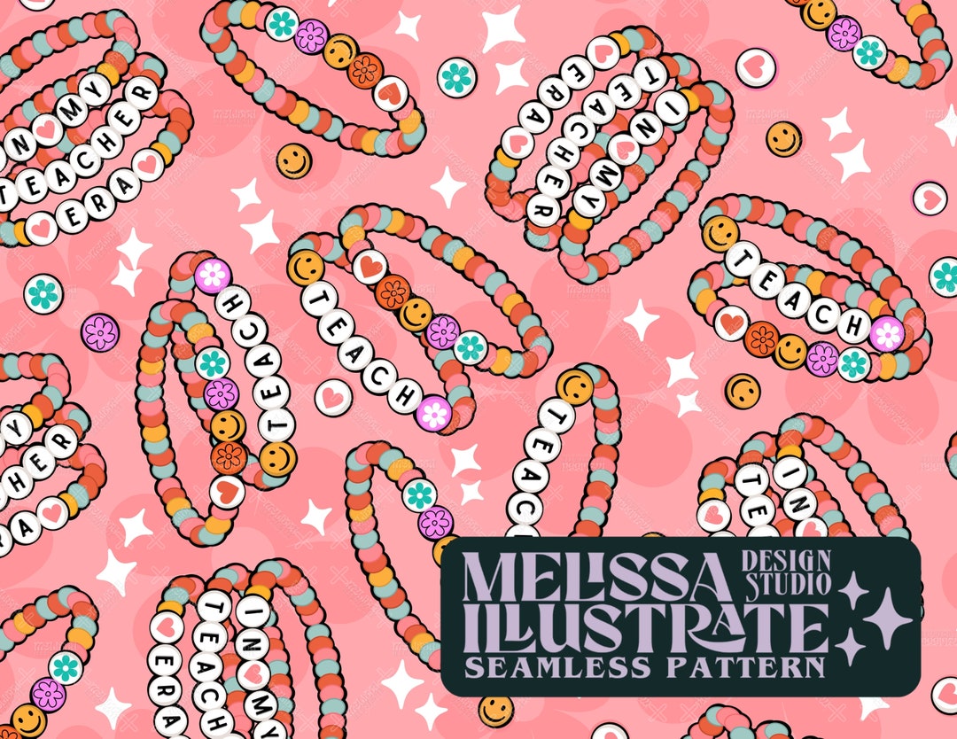 Friendship Bracelet Teacher Seamless Pattern, Teacher Repeat Pattern ...