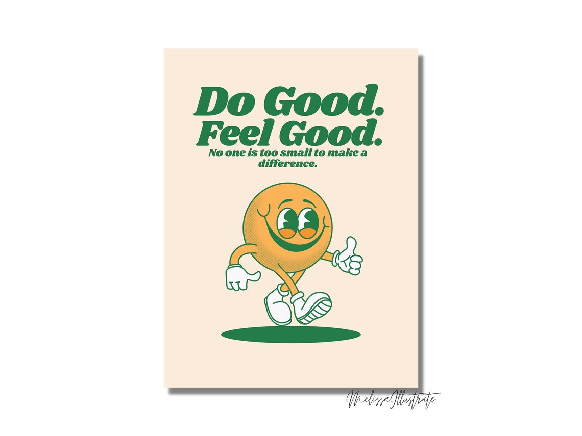 Retro Poster 70's Wall Art Room Decor Vintage Smiley | Etsy