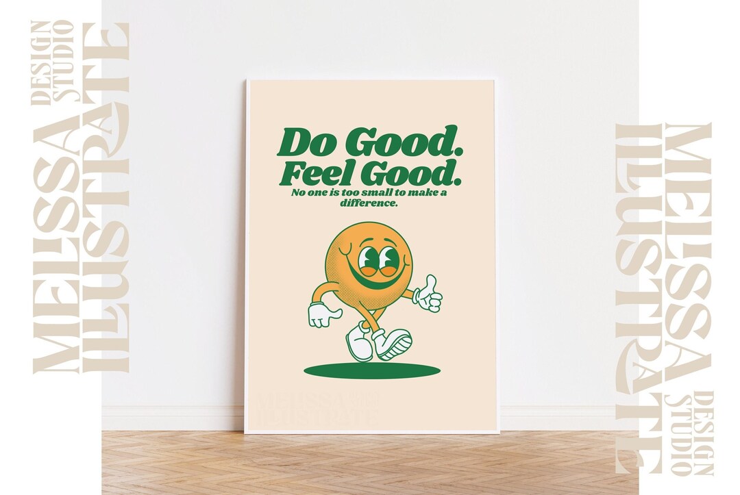 Retro Poster, 70's Wall Art, Room Decor, Vintage Smiley Face Poster, 70 ...