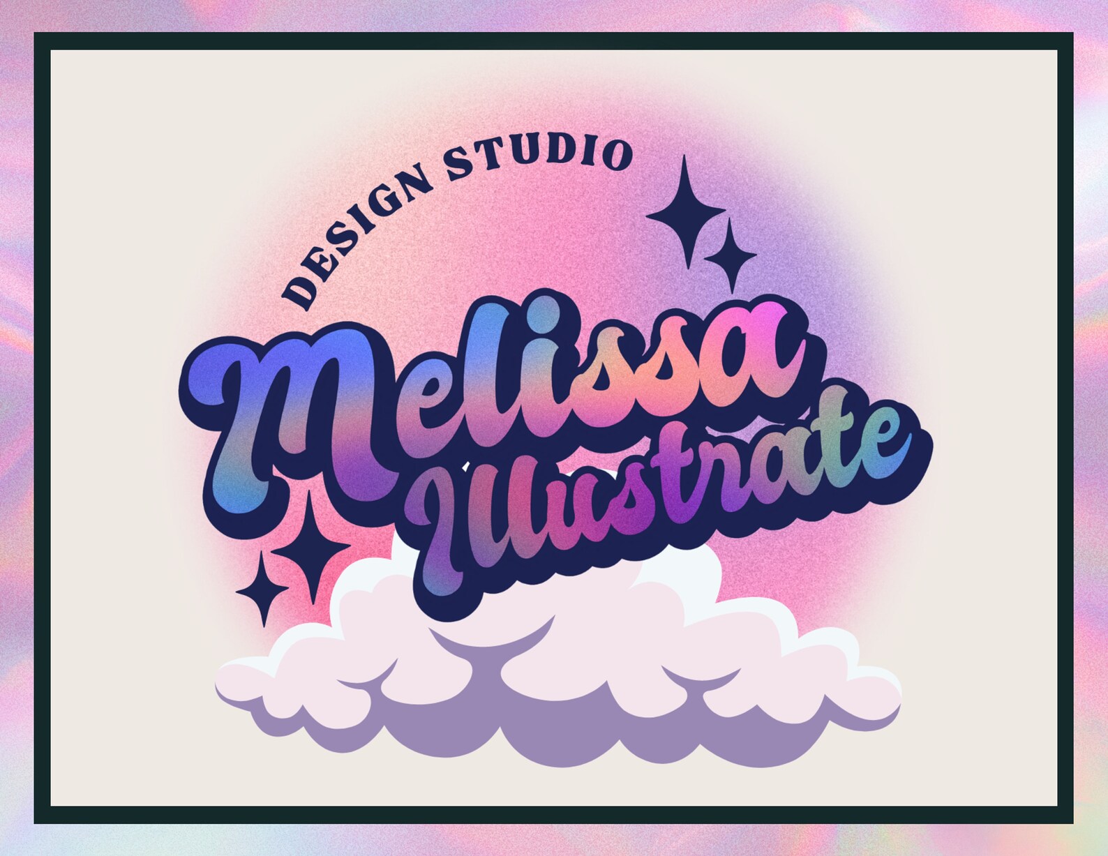 Retro Cloud Logo Branding Single Logo Ethereal Colorful - Etsy