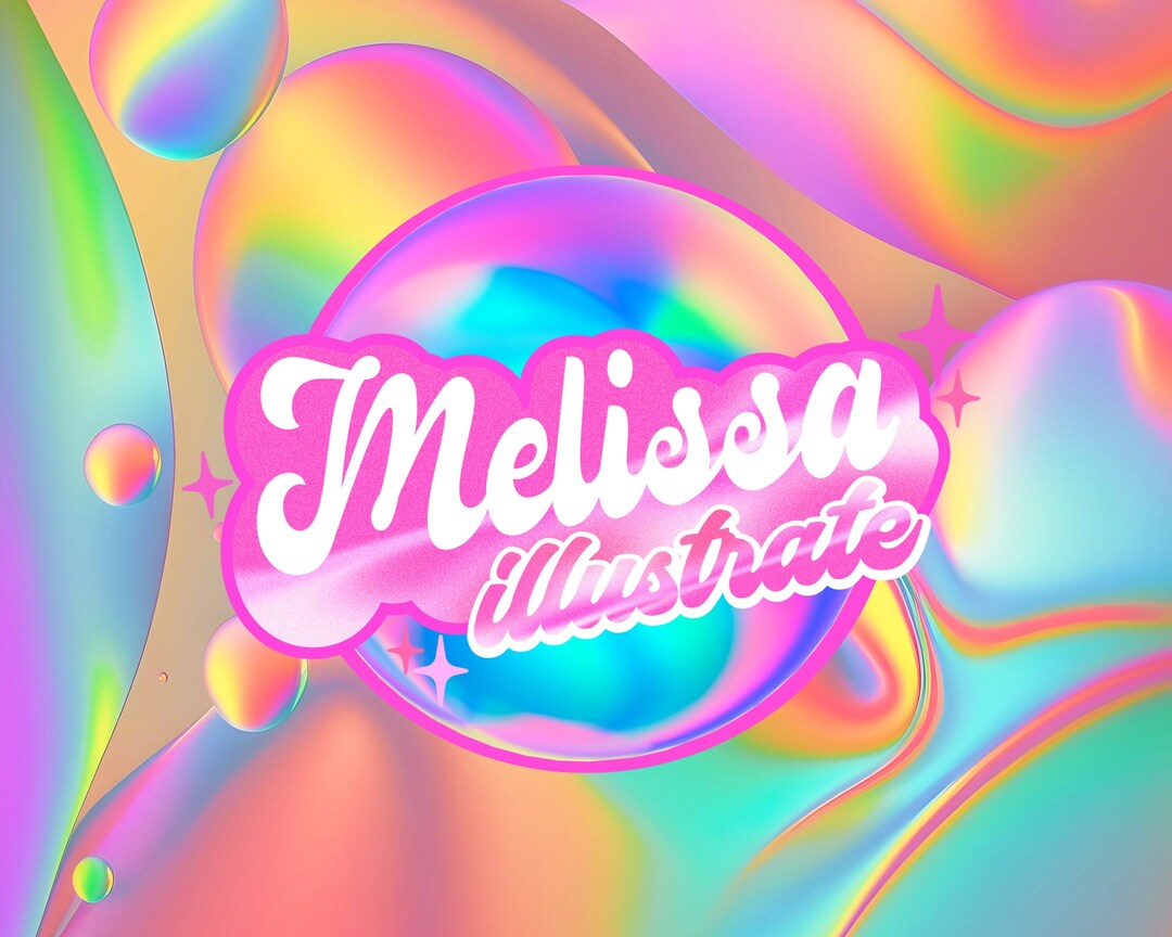 SINGLE LOGO Retro Bright Logo Branding Fashion Colorful Logo - Etsy