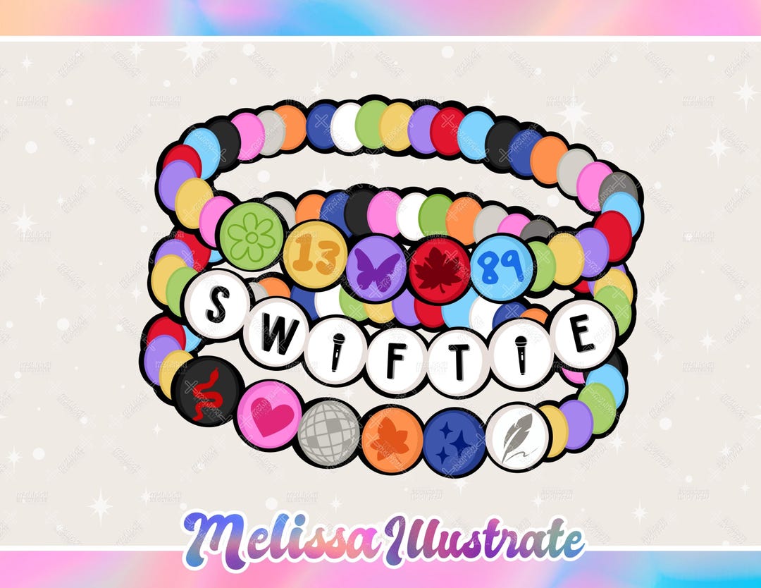 Swifty Bracelet PNG, Bright Friendship Bracelet PNG, Eras Bracelet ...