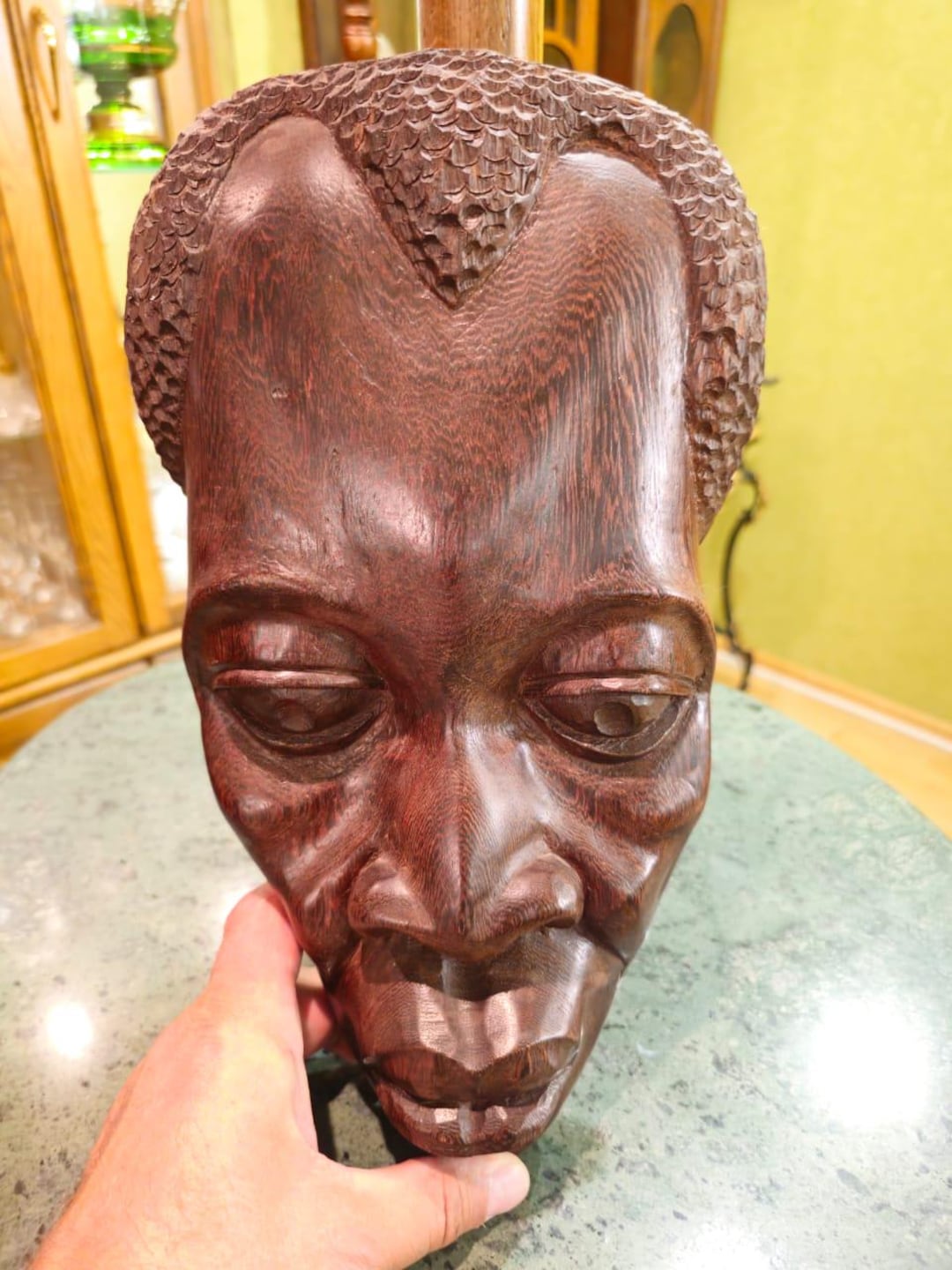 Vintage Mask Africa Heavy Black Wood Somalia Magadish 1993 - Etsy